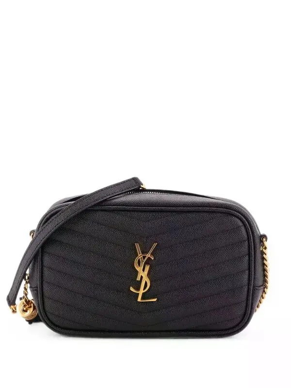 Saint Laurent Lou Camera Bag Matelasse Chevron Leather Mini Crossbody Bag - Black