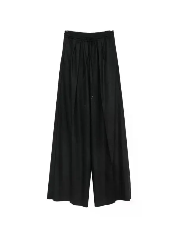 Max Mara Drawstring Waist Wide Leg Trousers - Grey