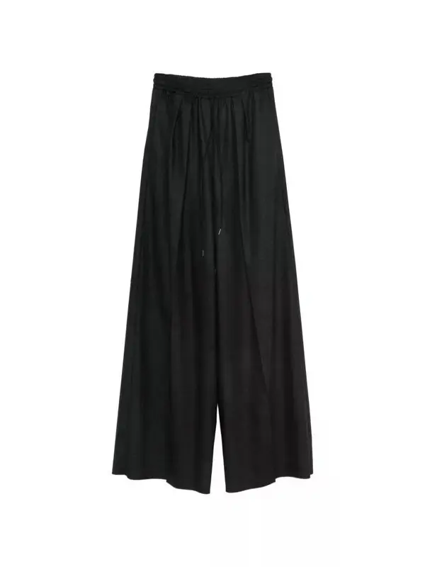Max Mara Drawstring Waist Wide Leg Trousers - Grey