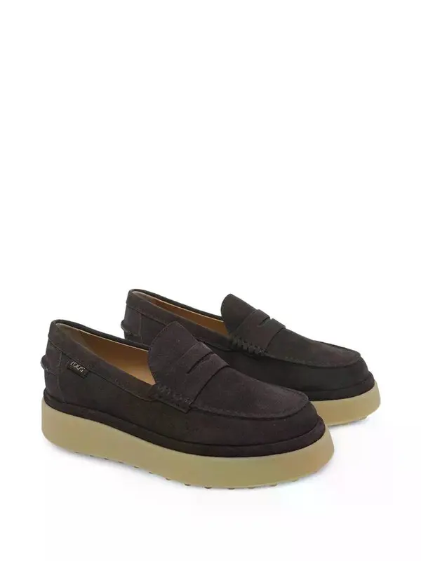 TOD'S Suede Platform Loafers - Brown