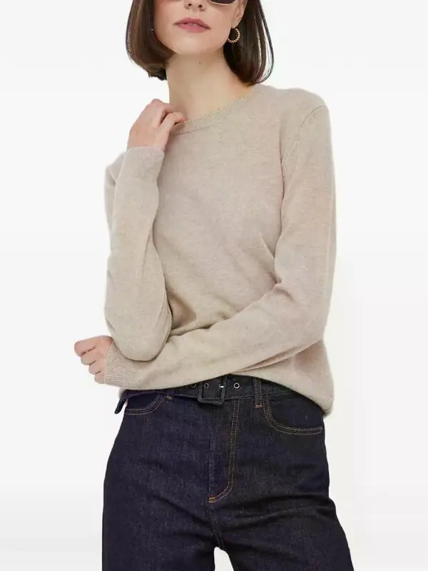 BENETTON Round-neck Wool Sweater - Neutrals