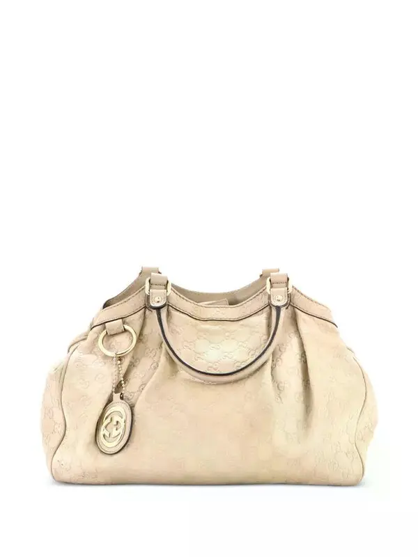 Gucci Sukey Ssima Leather Medium Tote Bag - Neutrals