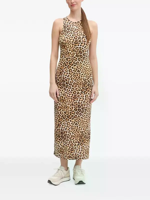 PUMA Leopard-print Racerback Maxi Dress - Neutrals