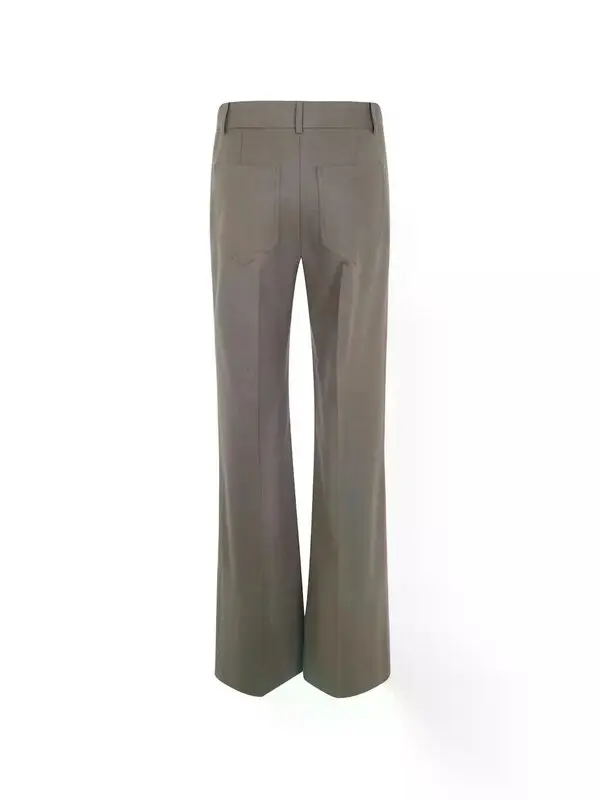 Victoria Beckham Twill Flared Trousers - Grey