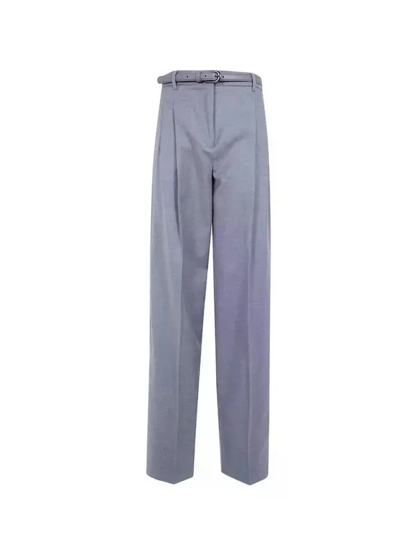 Max Mara Belted Pleated Trousers - Grey
