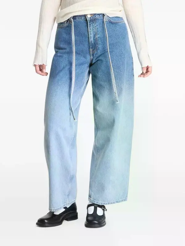 SAMSOE SAMSOE Gradient Effect Wide-leg Jeans - Blue