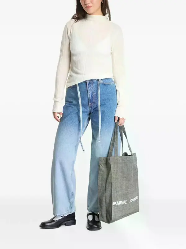 SAMSOE SAMSOE Gradient Effect Wide-leg Jeans - Blue
