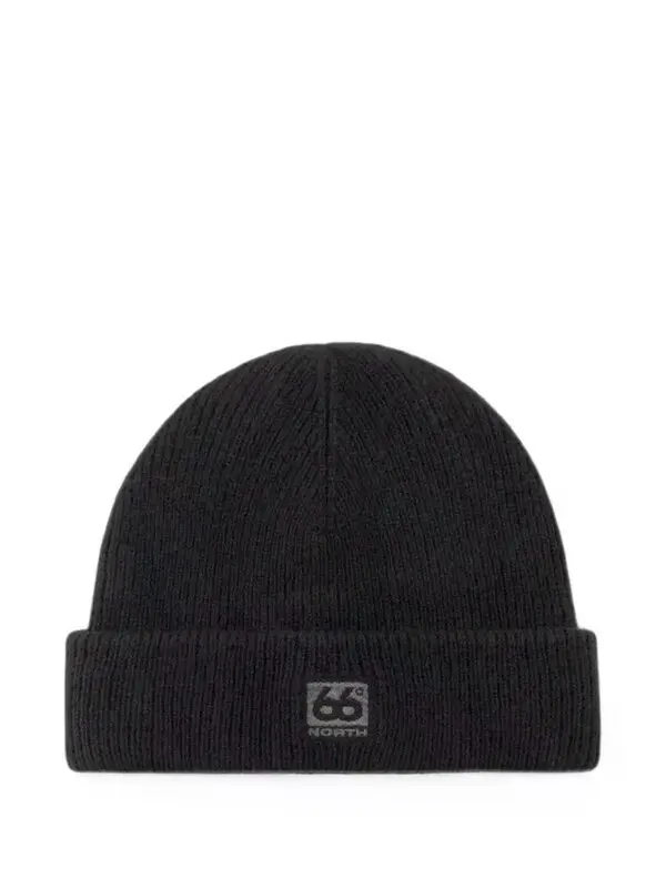 66 NORTH Dyngja Ribbed Beanie Hat - Black