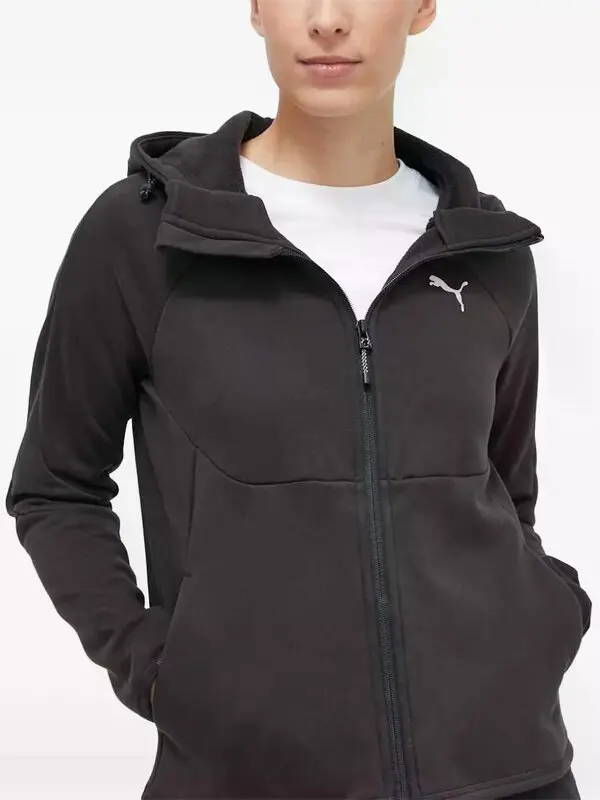 PUMA Logo-print Zip-up Hoodie - Black