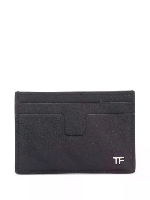 TOM FORD 2020s T-line Leather Card Holder - Black