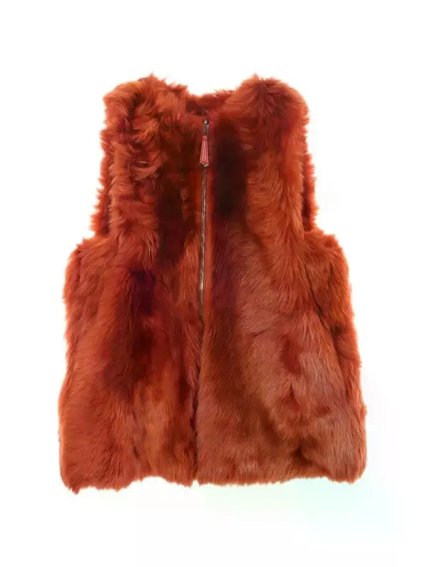 Fendi Fur Zip-up Gilet - Orange