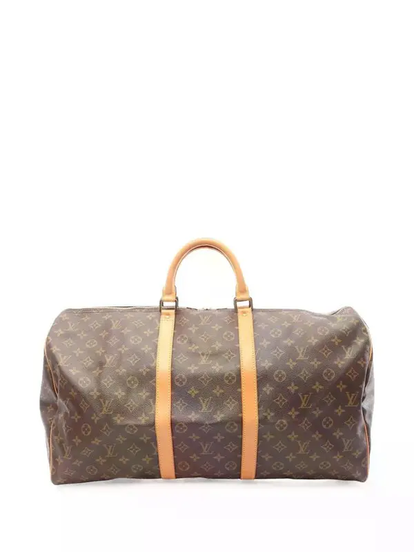 LOUIS VUITTON 1991 55 Keepall Monogram Travel Bag - Brown