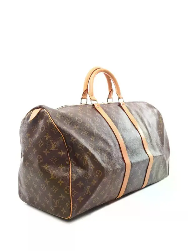 LOUIS VUITTON 1991 55 Keepall Monogram Travel Bag - Brown
