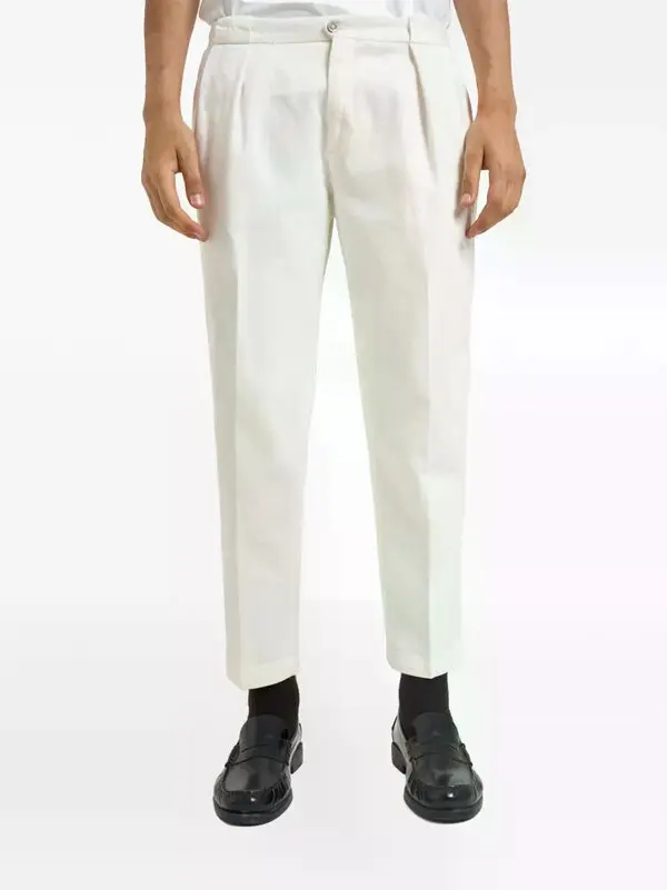 BRIGLIA 1949 Pleated Tapered Trousers - White