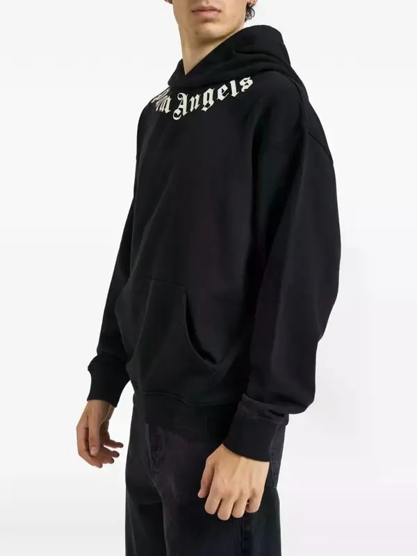 Palm Angels Logo-print Hoodie - Black