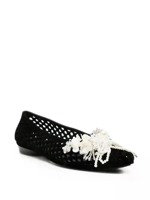 HEAVENLY JELLY Burst Embellished Laser-cut Ballet Flats