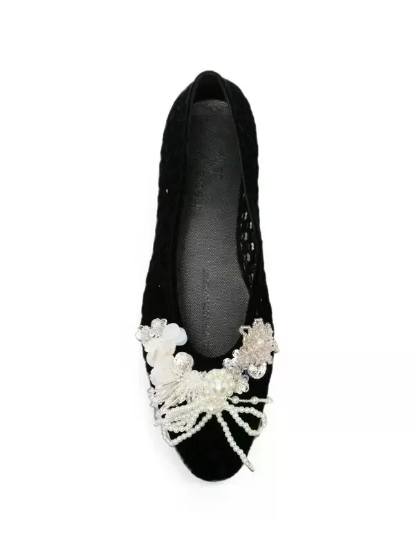 HEAVENLY JELLY Burst Embellished Laser-cut Ballet Flats