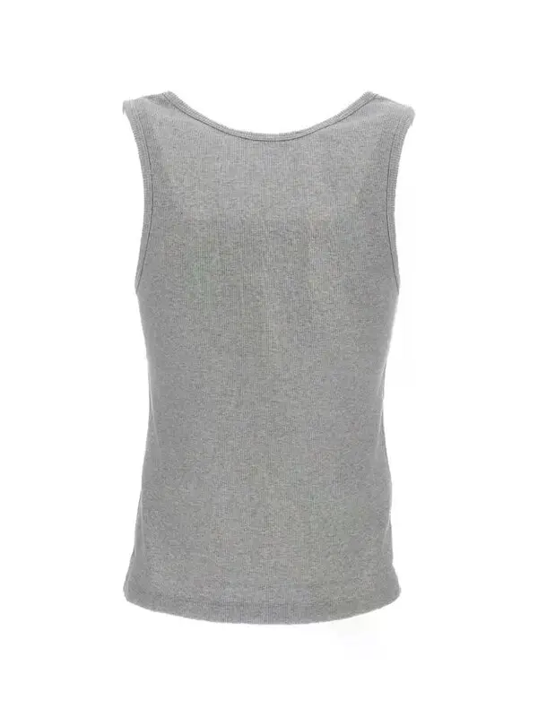 Maison Kitsuné Ribbed Knit Logo Patch Sleeveless Top
