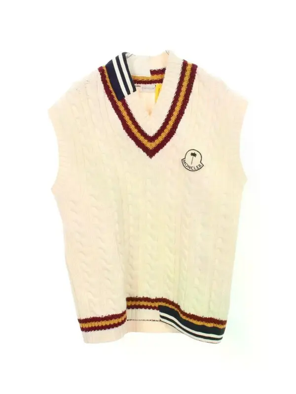 Moncler X Palm Angels Genius Cable Knit Vest - Neutrals