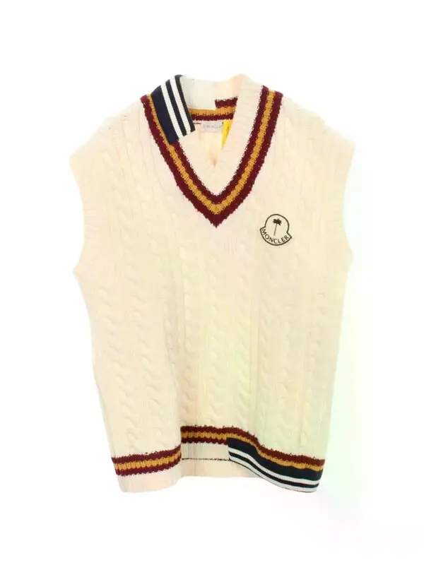 Moncler X Palm Angels Genius Cable Knit Vest - Neutrals