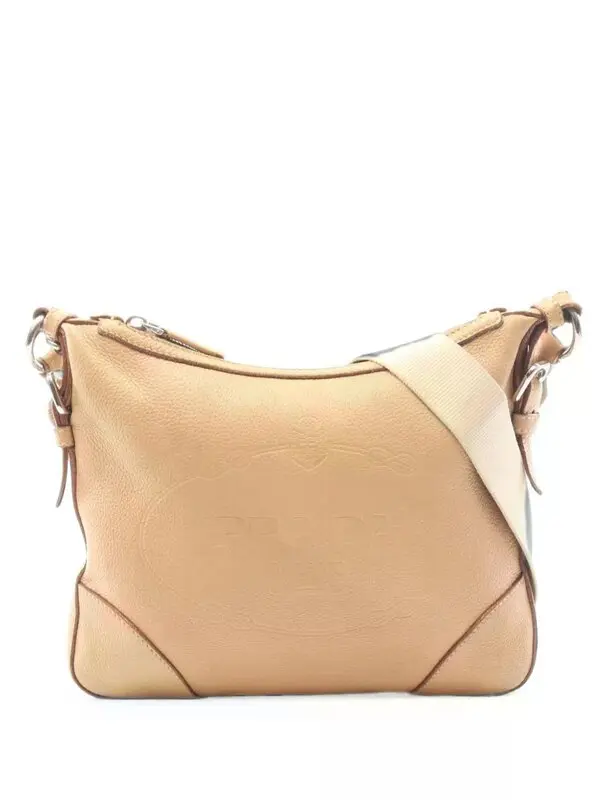 Prada 2000s Logo Shoulder Bag - Neutrals