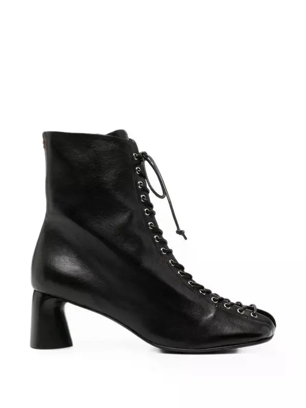 HALMANERA Lace-up Leather Ankle Boots - Black