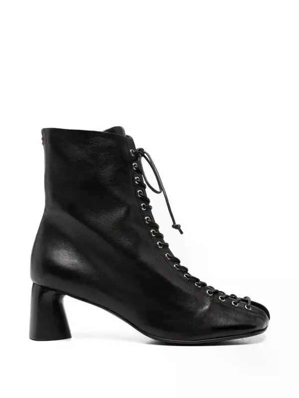 HALMANERA Leather Lace-up Ankle Boots