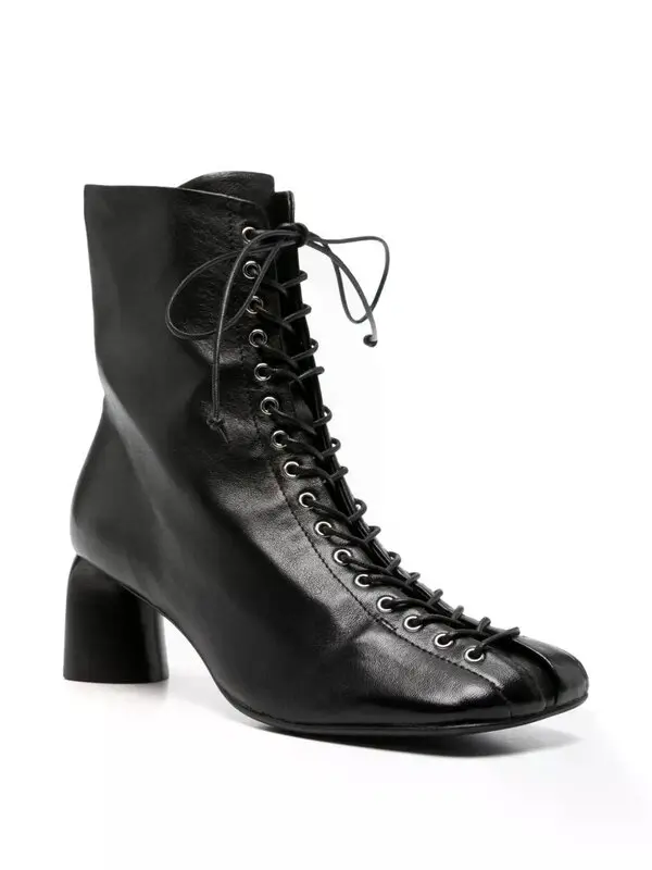 HALMANERA Leather Lace-up Ankle Boots