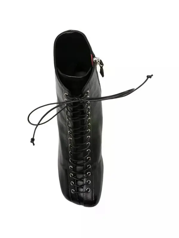 HALMANERA Leather Lace-up Ankle Boots