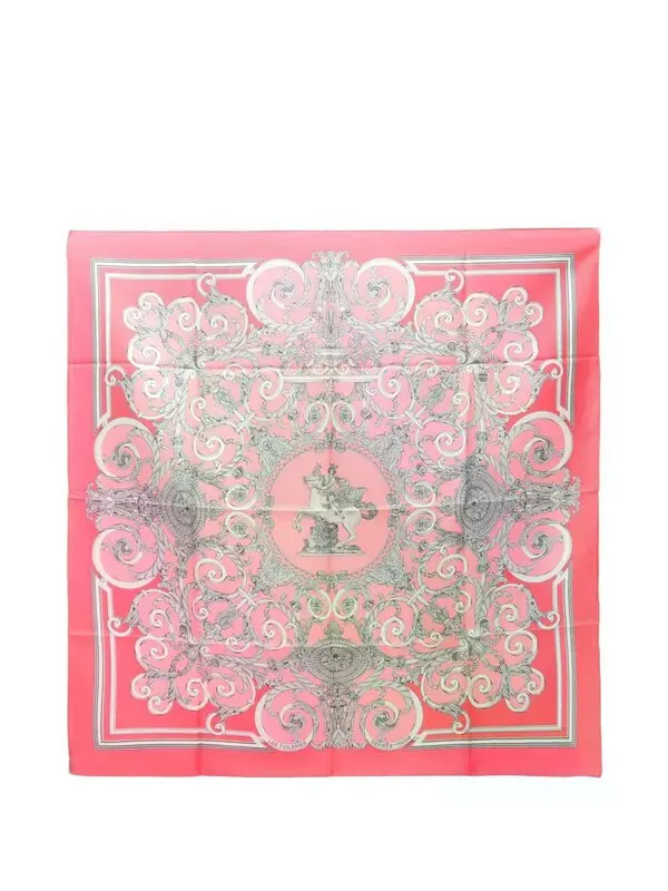 Hermès 2010s Les Tuileries Silk Scarf - Pink