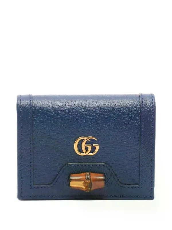 Gucci 2010s Double G Bamboo Bi-fold Wallet - Blue