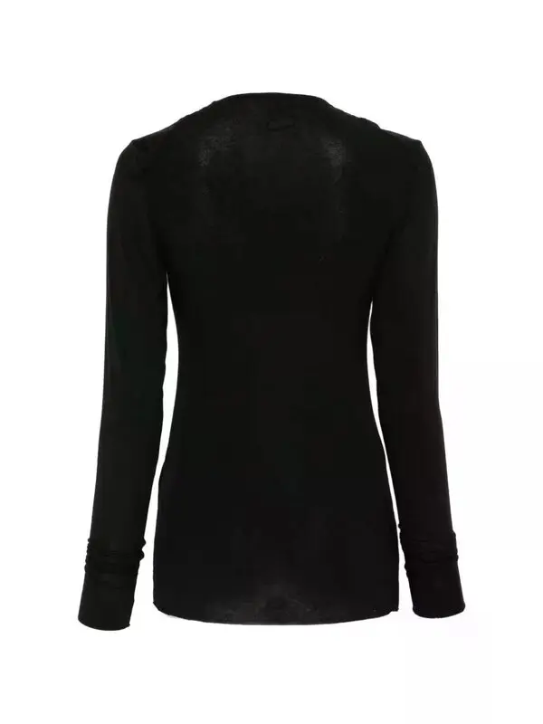 Masnada Jersey Pussy-bow Long-sleeve Top