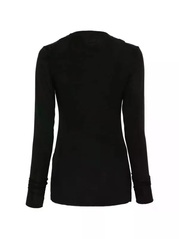 Masnada Jersey Pussy-bow Long-sleeve Top