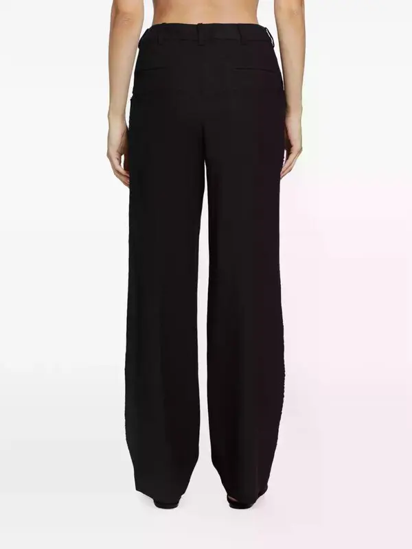 YEHUAFAN Raw-edge Wide-leg Trousers - Black