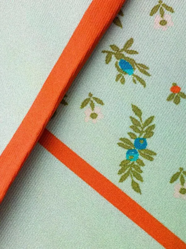Prada Printed Silk Twill Skinny Scarf
