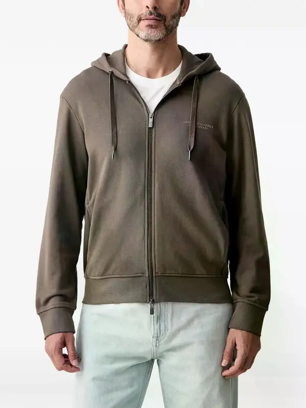 Armani Exchange Logo-print Zip-up Hoodie