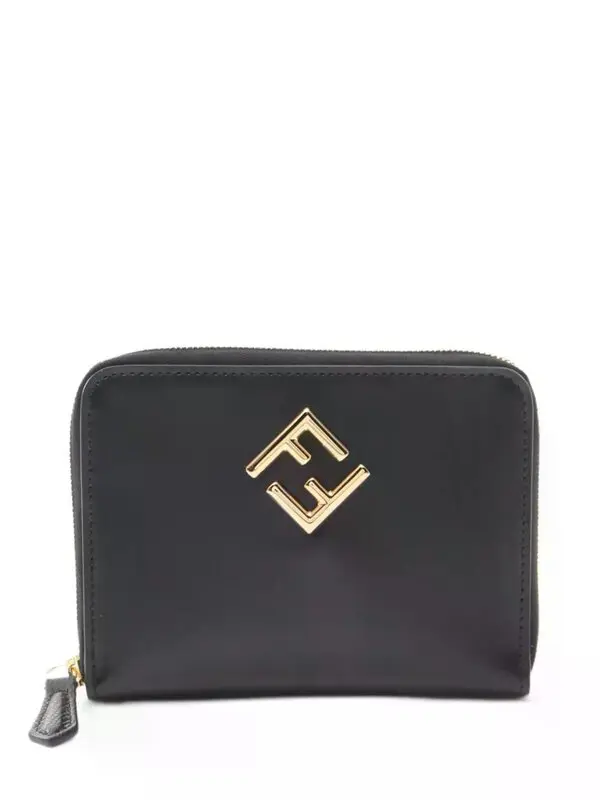 Fendi 2020s Ff Diamond Leather Wallet - Black