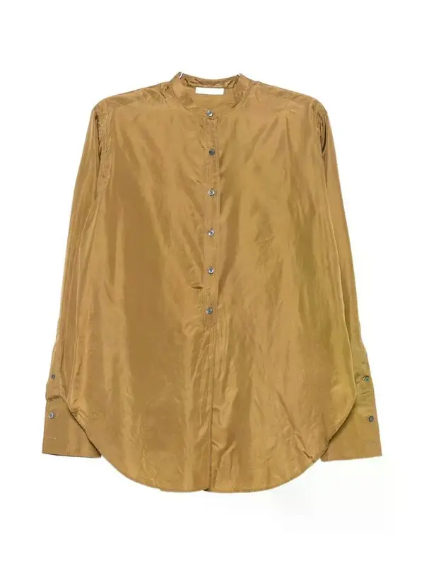 THE ROW Band-collar Silk Shirt