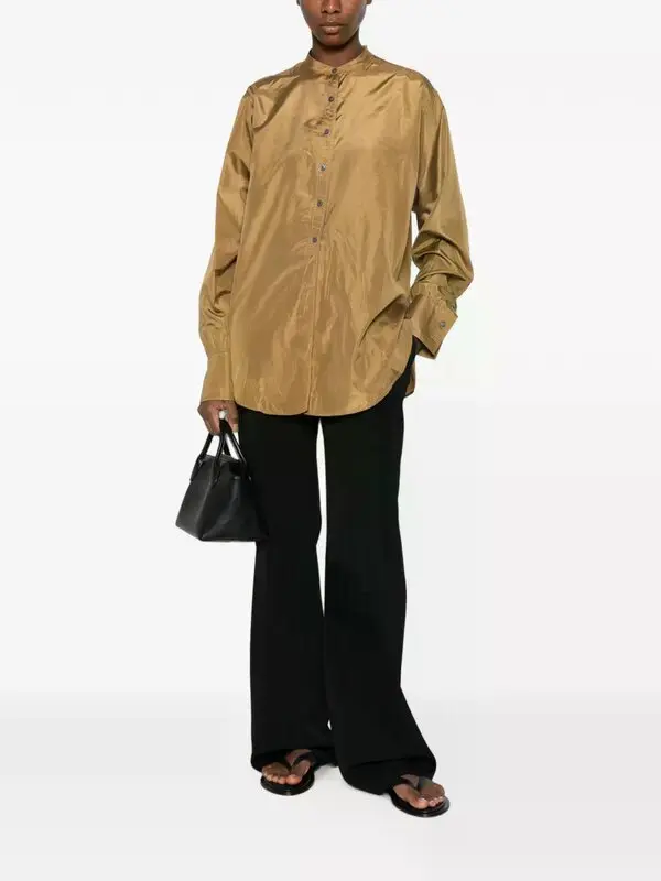 THE ROW Band-collar Silk Shirt
