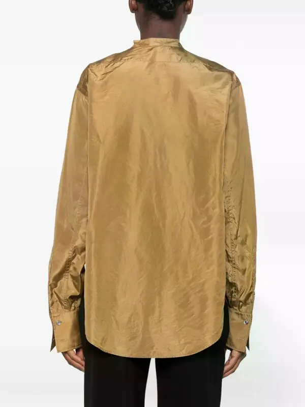 THE ROW Band-collar Silk Shirt