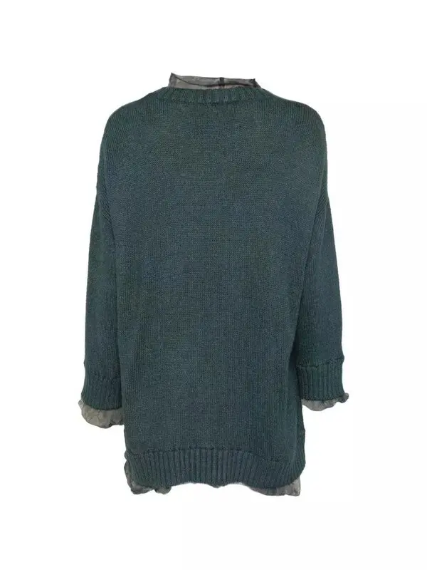 Masnada Layered Effect Ribbed Trim Sweater