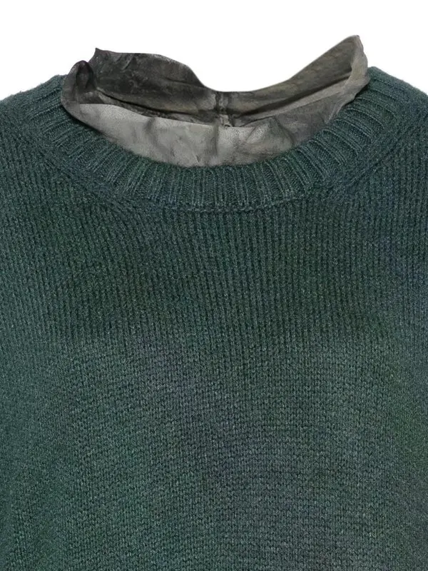 Masnada Layered Effect Ribbed Trim Sweater