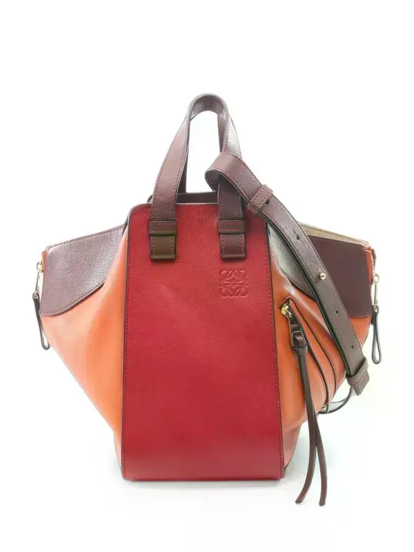 Loewe 2000s Small Hammock Leather Tote Bag - Orange