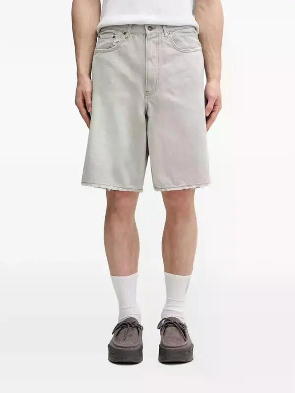 BEAMS Faded Raw-edge Shorts - Grey