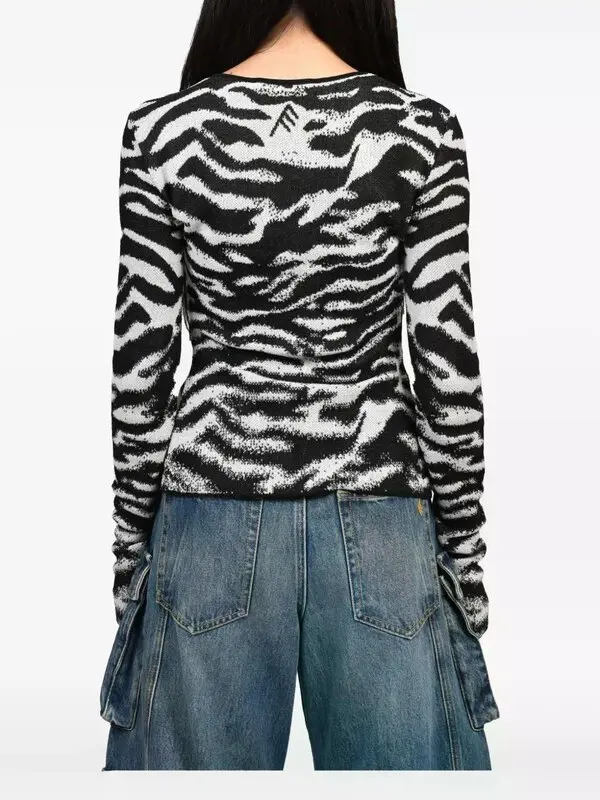 Attico Zebra-jacquard Button-up Cardigan