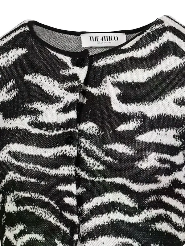 Attico Zebra-jacquard Button-up Cardigan