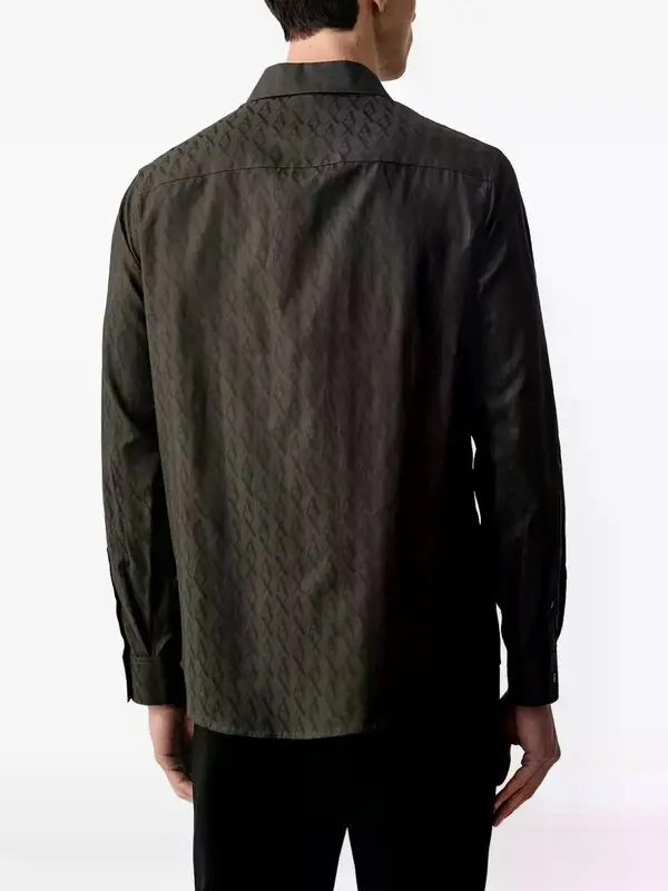 Armani Exchange Monogram-jacquard Long-sleeve Shirt