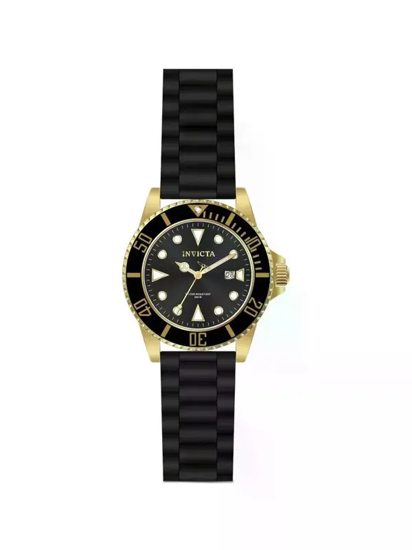 INVICTA Pro Diver Chronograph Watch With Silicone Strap - Black