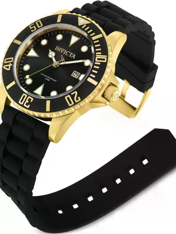 INVICTA Pro Diver Chronograph Watch With Silicone Strap - Black