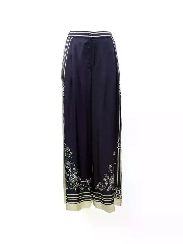 ALEMAIS Silk Wide Leg Pants - Blue